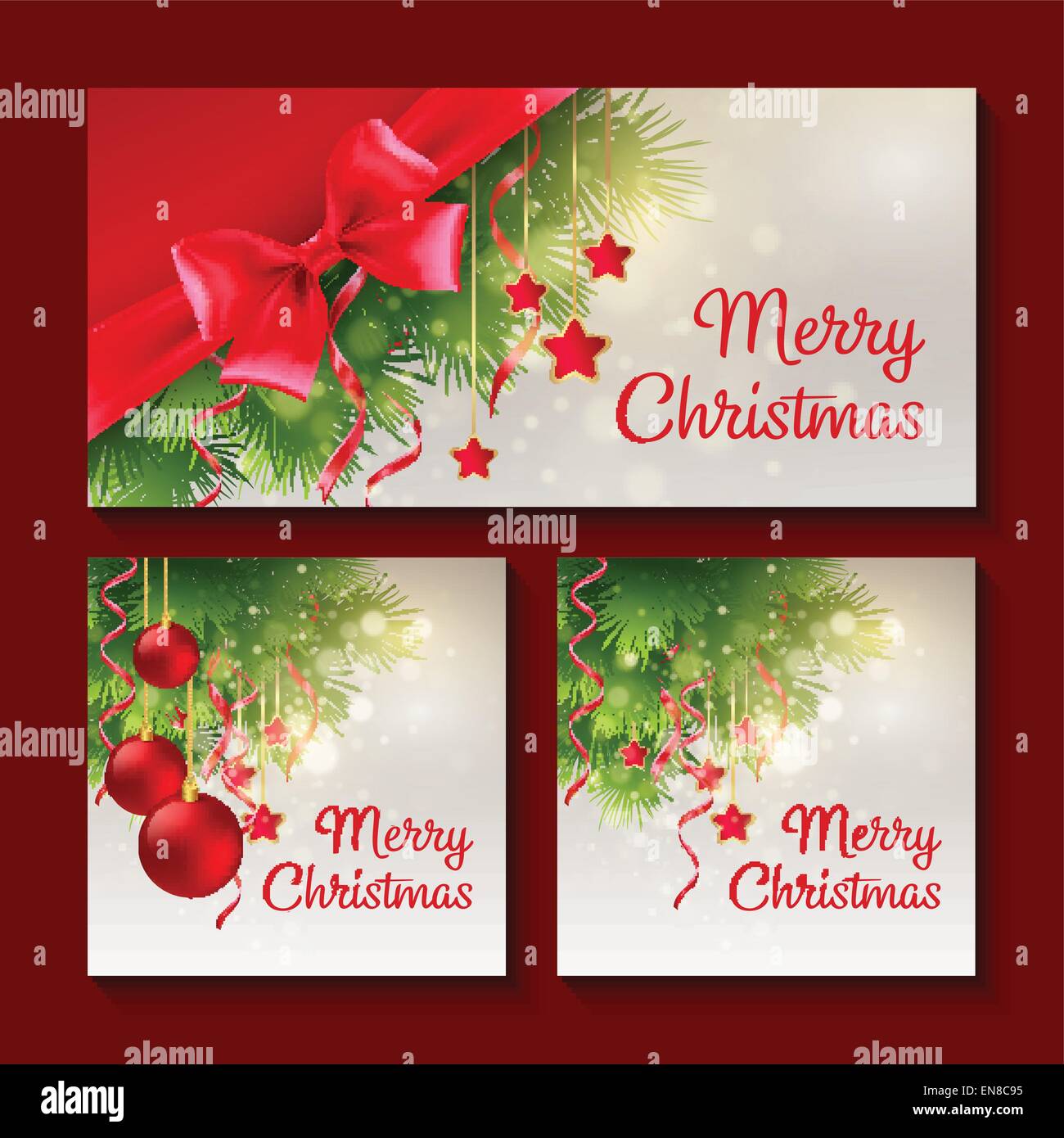 Set of Christmas templates for print or web design Stock Vector Image ...