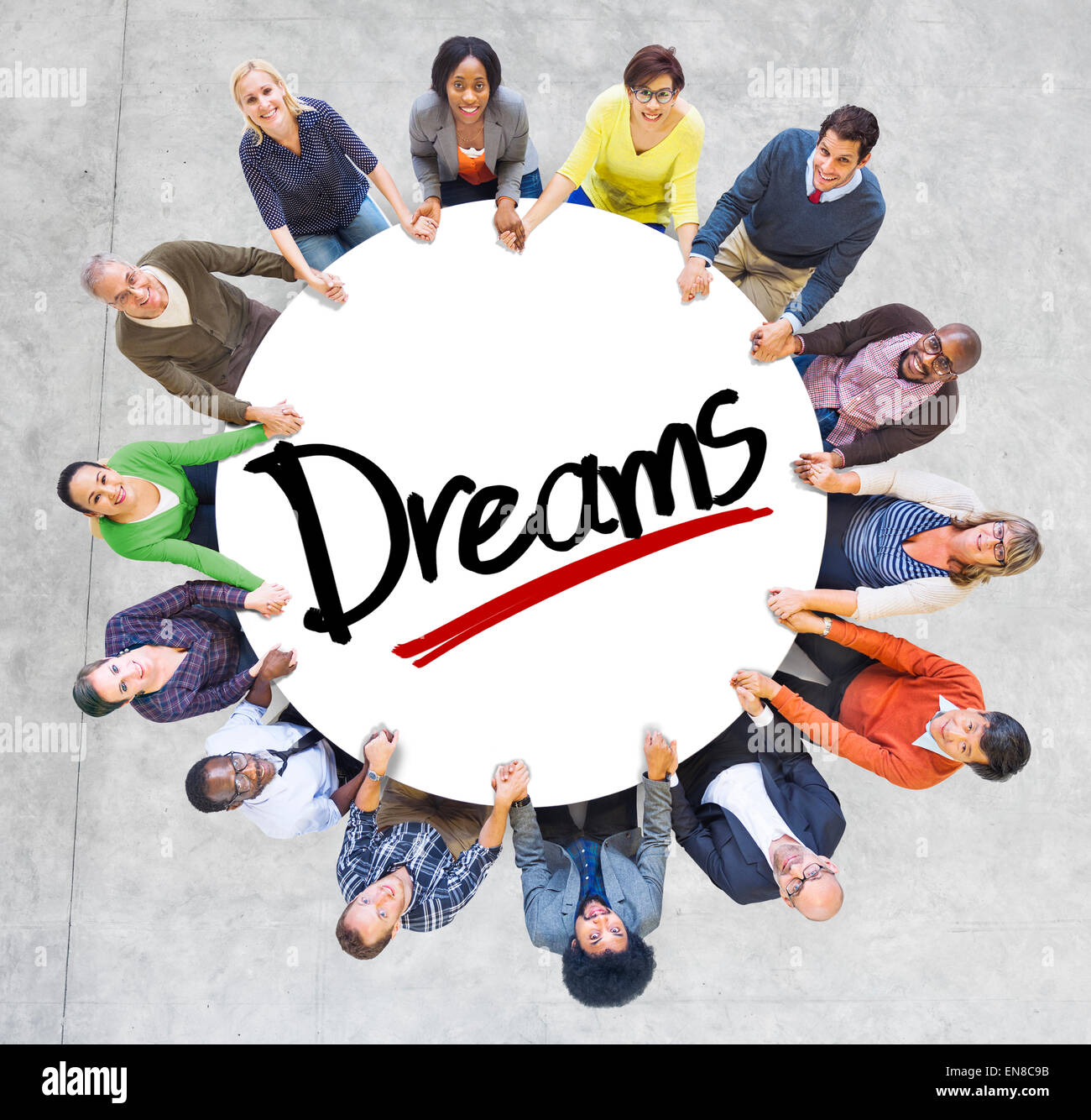 Diverse People Holding Hands Dream Concept Stock Photo - Alamy