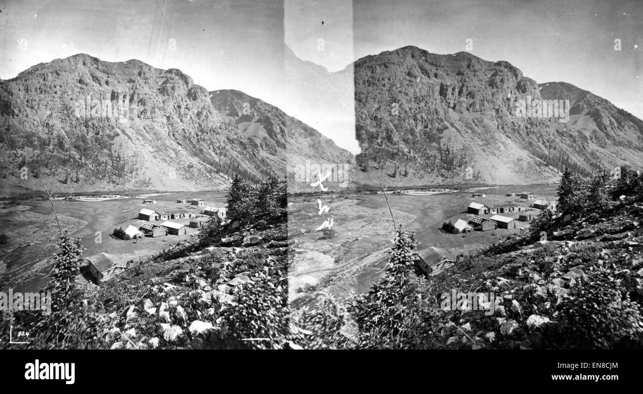 A historical scene from Howardsville, Colorado, captured in 1875 ...
