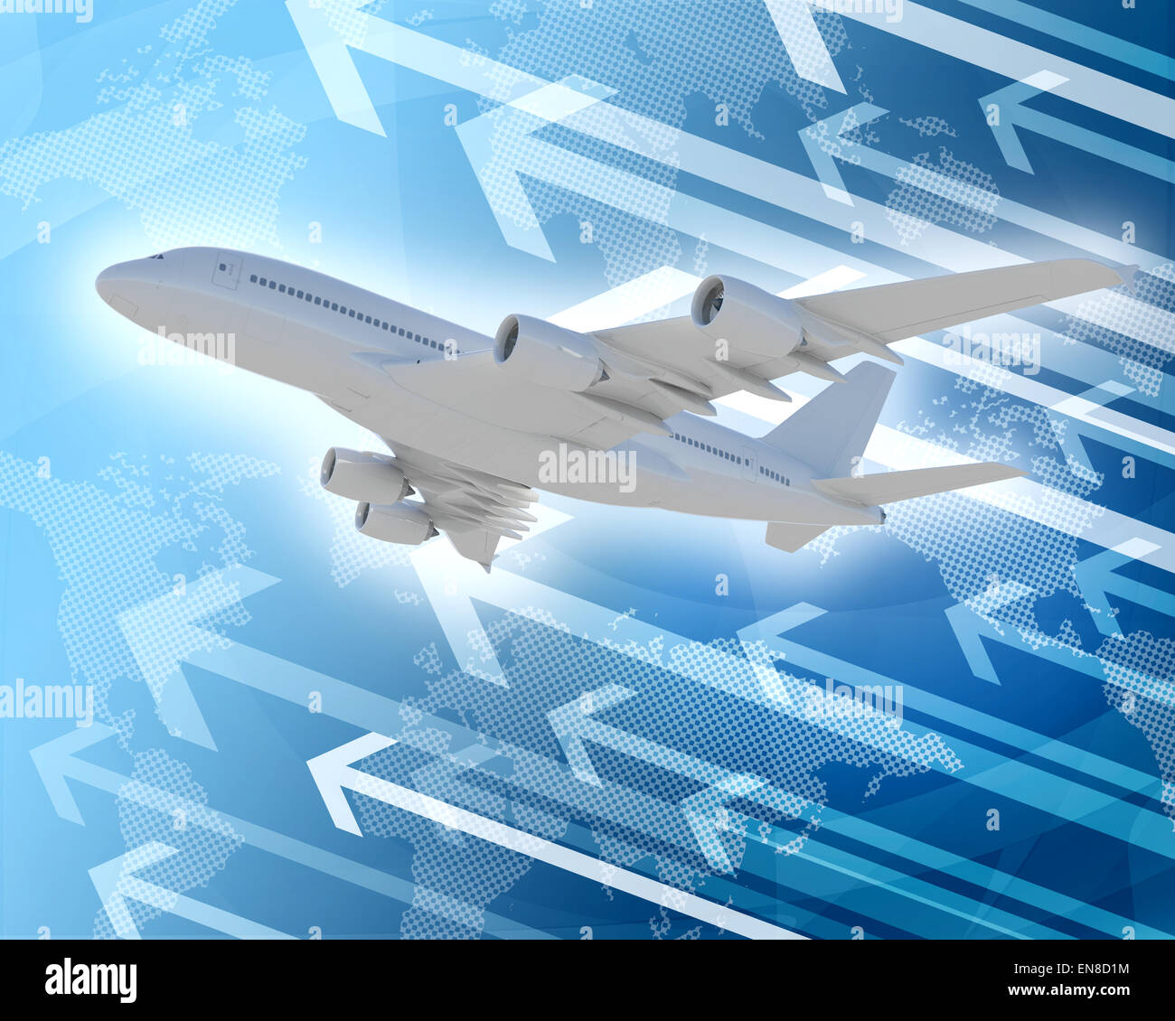 Bottom view of jet with arrows Stock Photo - Alamy
