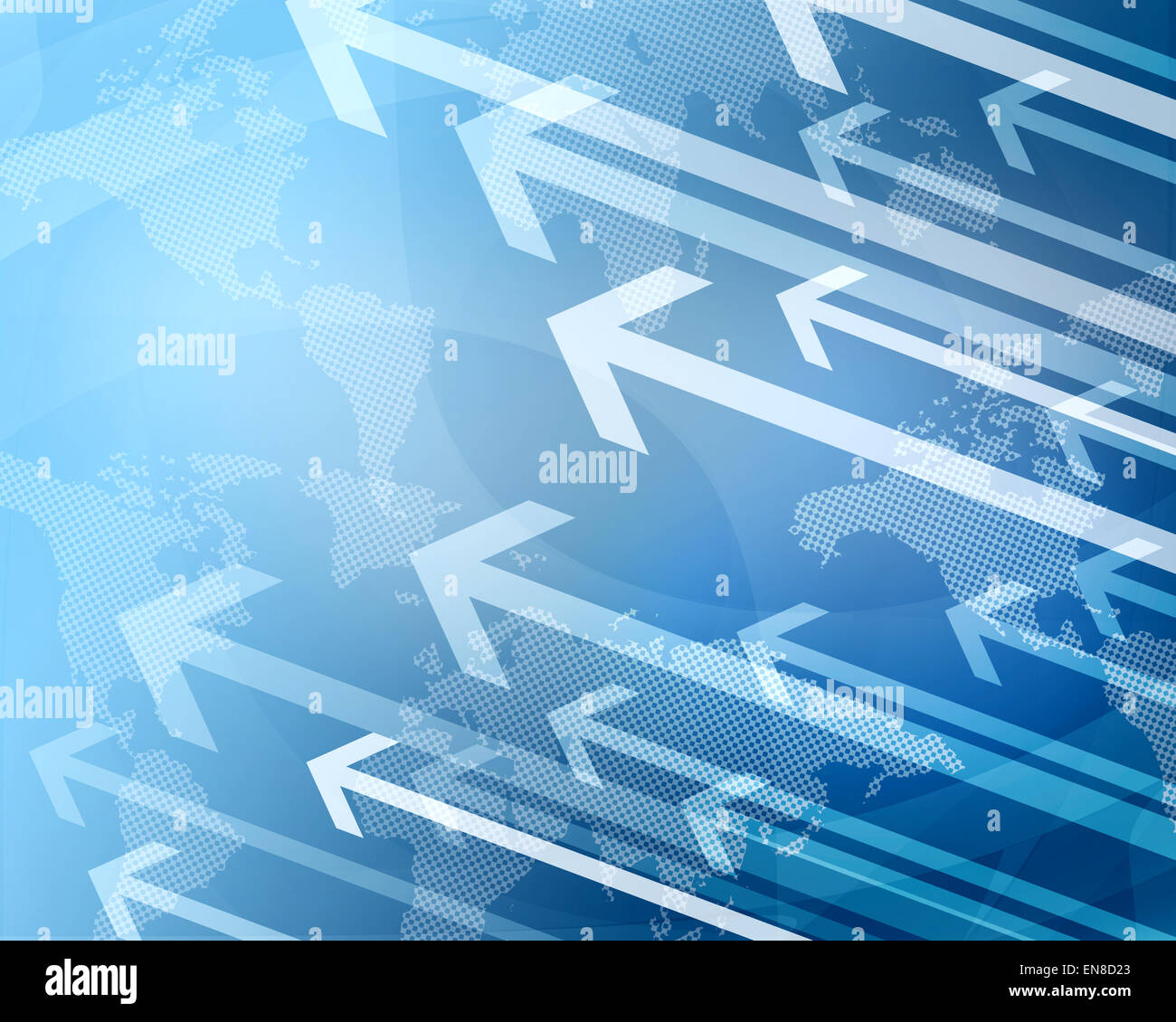 Abstract blue background with world map Stock Photo - Alamy