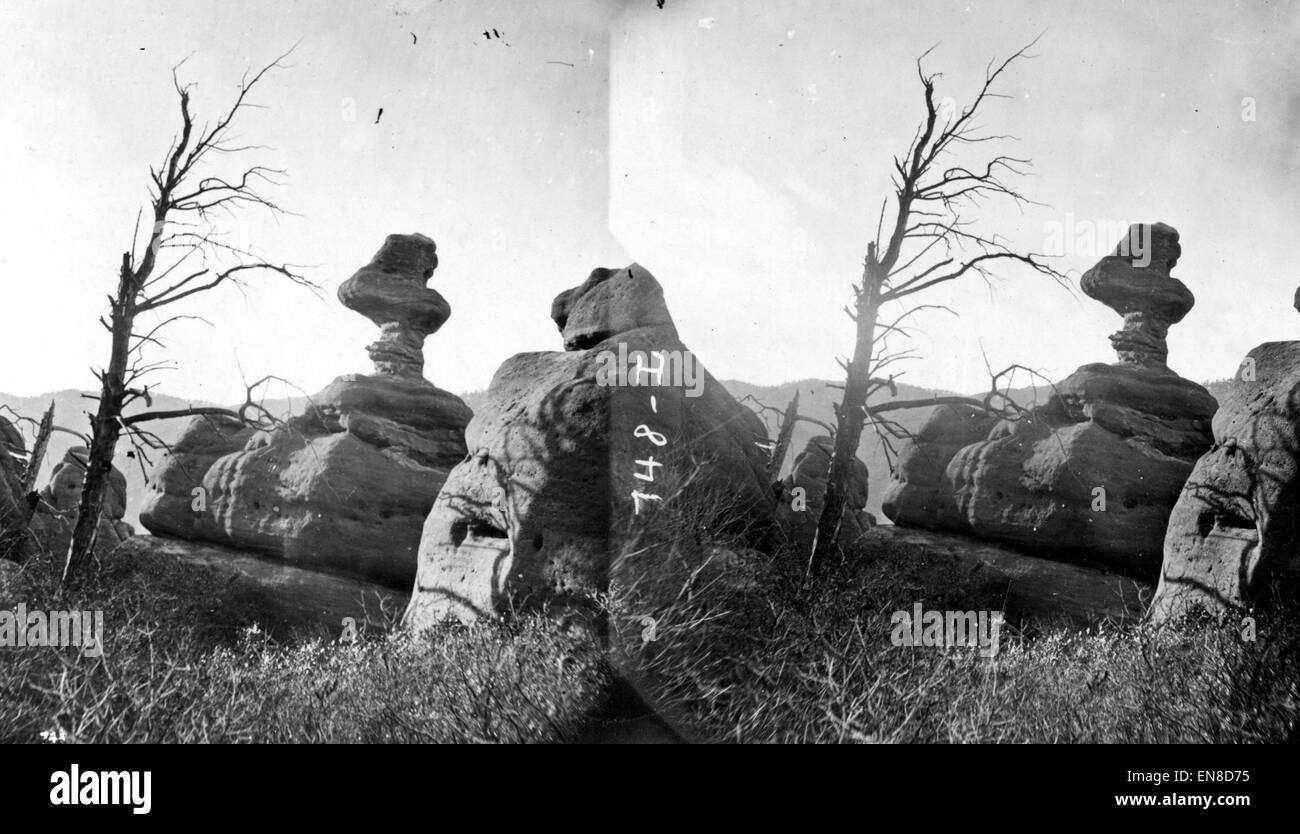 A historical photograph of the Liberty Cap rock formation at Pleasant ...
