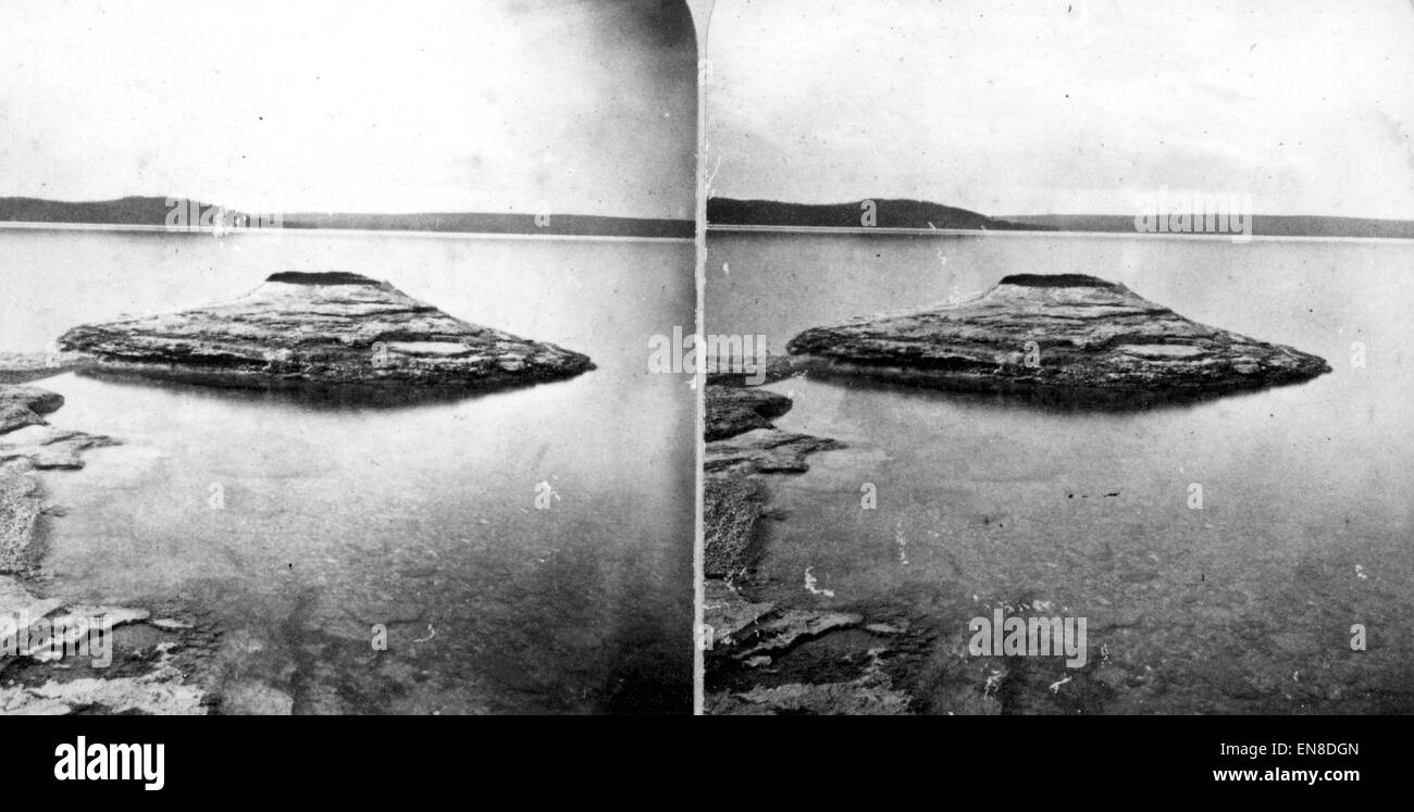 The Hot Springs Cone, located in Yellowstone Lake within Yellowstone ...