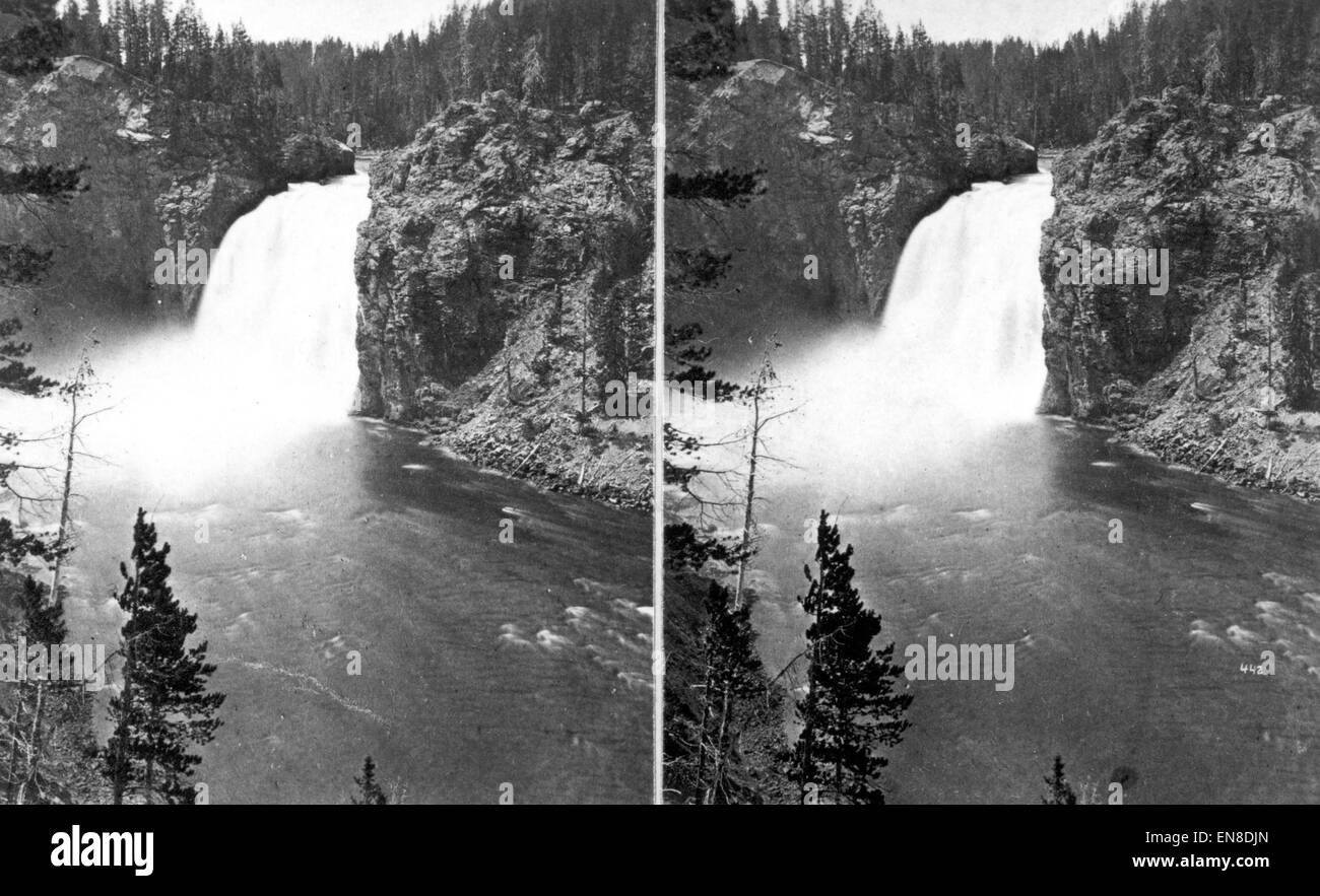 The Upper Falls of the Yellowstone River, located in Yellowstone ...