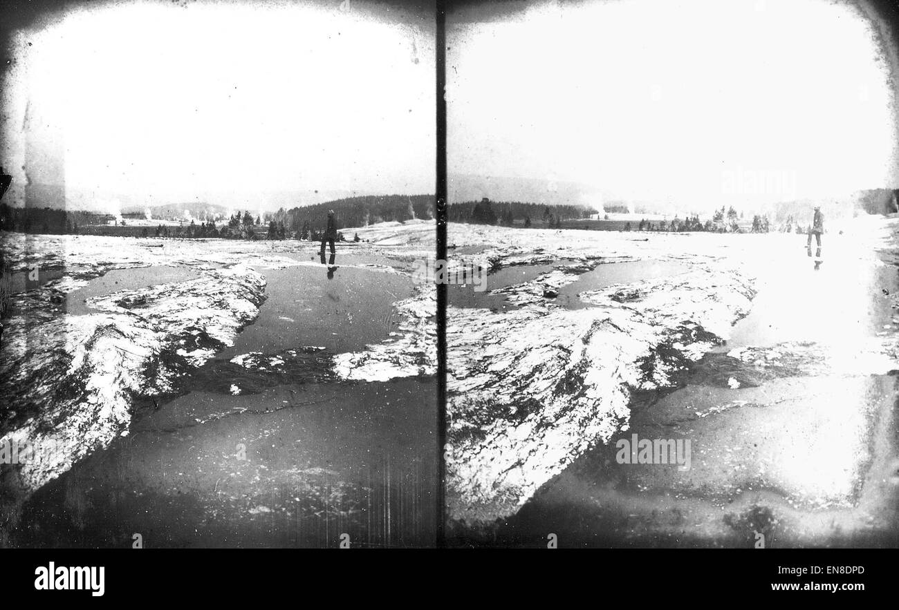 This photograph of Yellowstone National Park’s Upper Geyser Basin ...