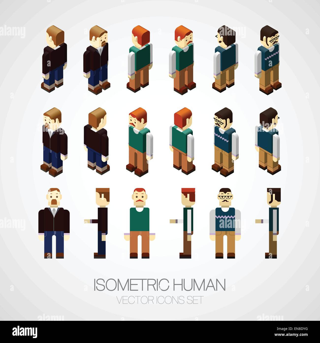 Vector isometric human set. Icon vector illustration Stock Vector Image ...