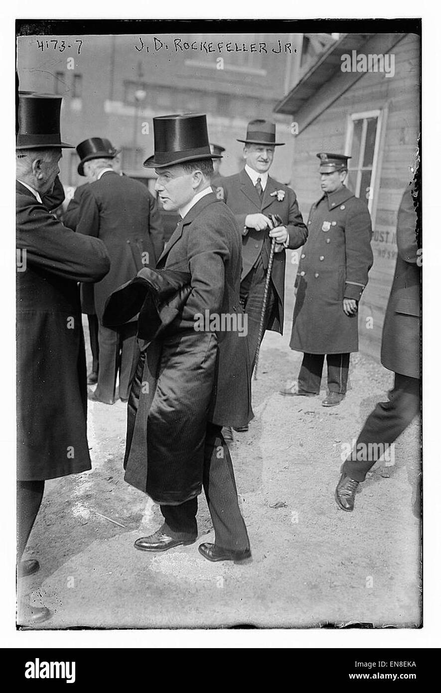 A portrait of John D. Rockefeller Jr., an influential American ...