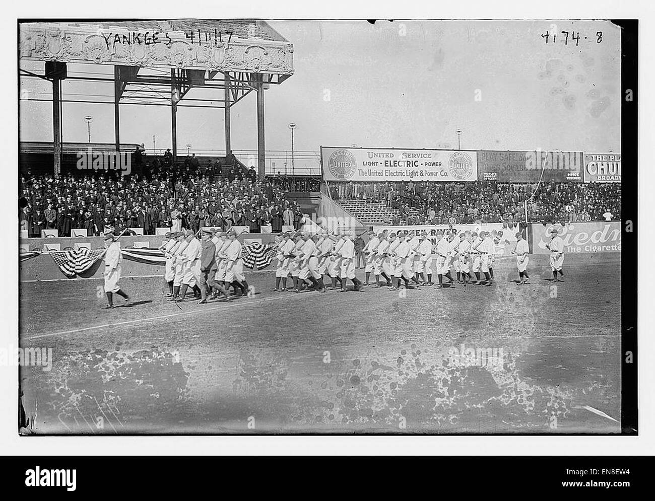 This image captures members of the New York Yankees during a drilling ...