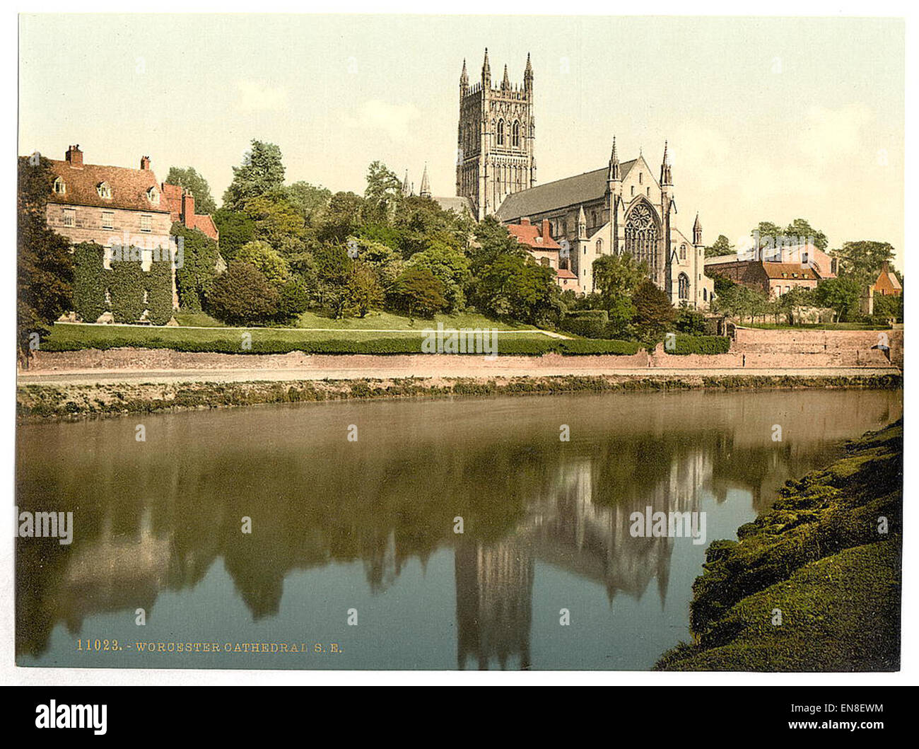 The Cathedral of St. Edward in Worcester, England, is a prominent ...