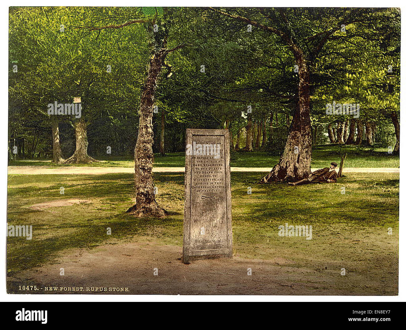 Rufus Stone, located in the New Forest near Winchester, England, marks ...