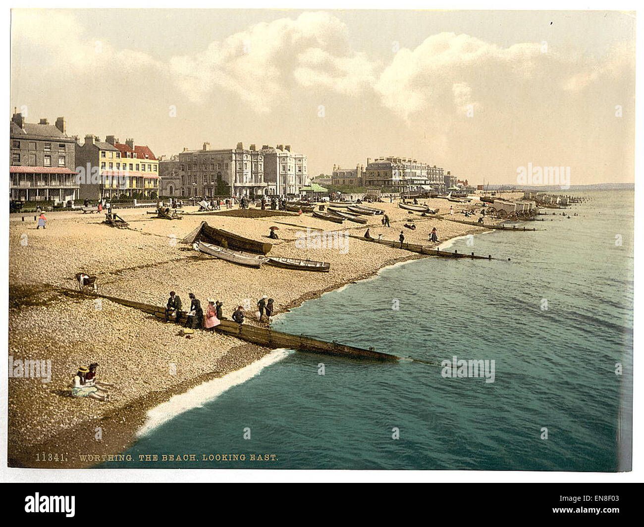 This view of the beach looking east in Worthing, England, captures the ...