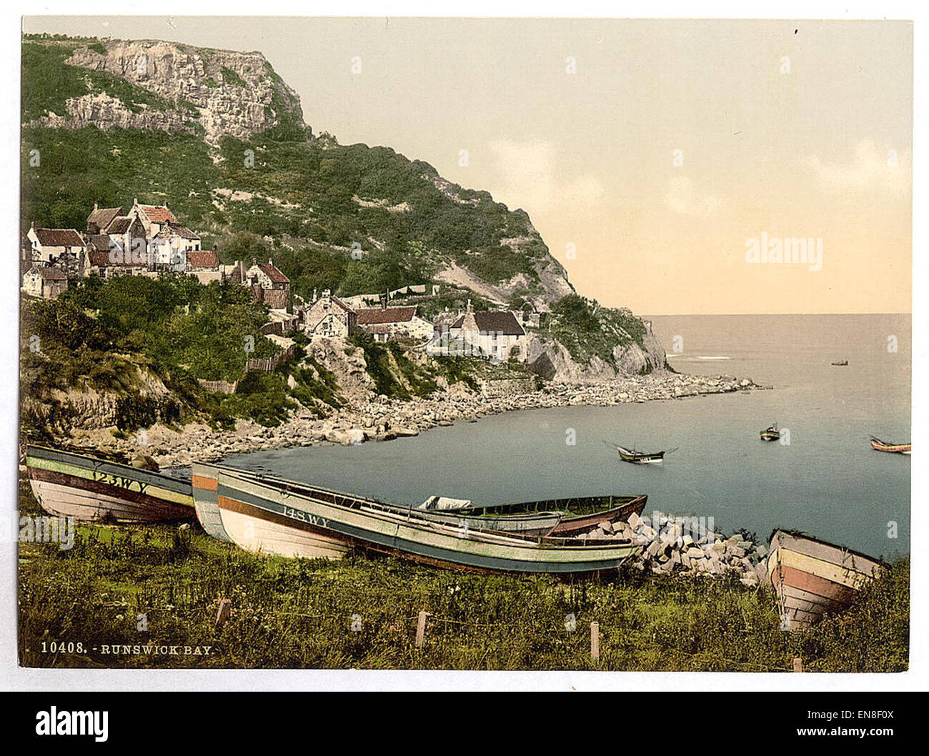 This photograph captures the scenic beauty of Whitby and Runswick Bay ...