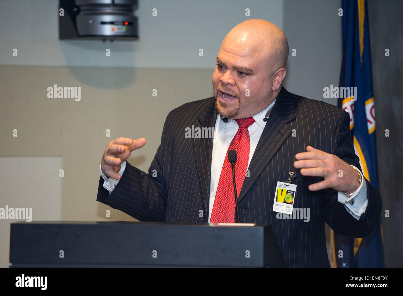 Colin Johnson and NASA officials receive a gift of Dr. Maya Angelou's ...