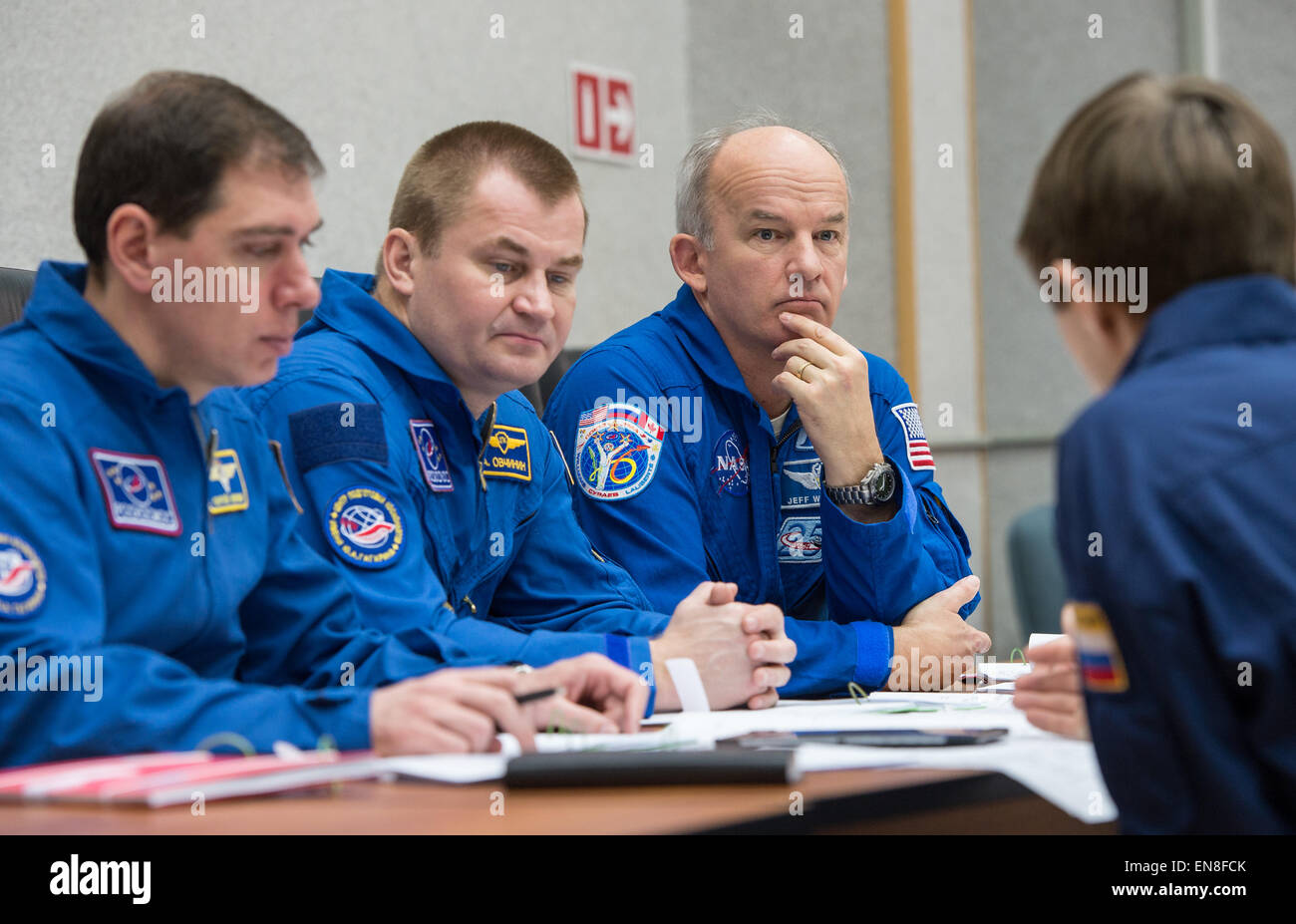 Expedition 43 backup crew members Sergei Volkov, left, and Alexey ...