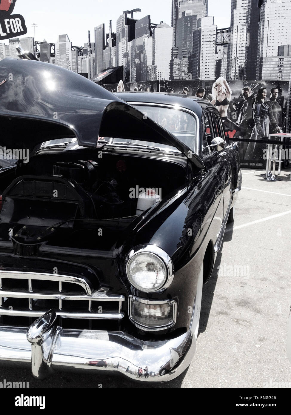 Classic vintage cars were part of the display for the movie Sin City 2 ...
