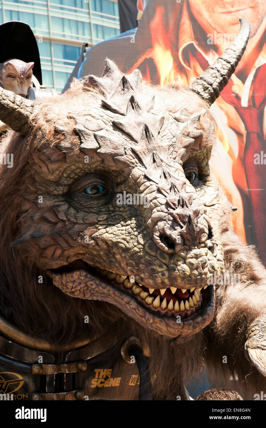 A close up of the monster outside the Omni Hotel at San Diego Comic Con ...