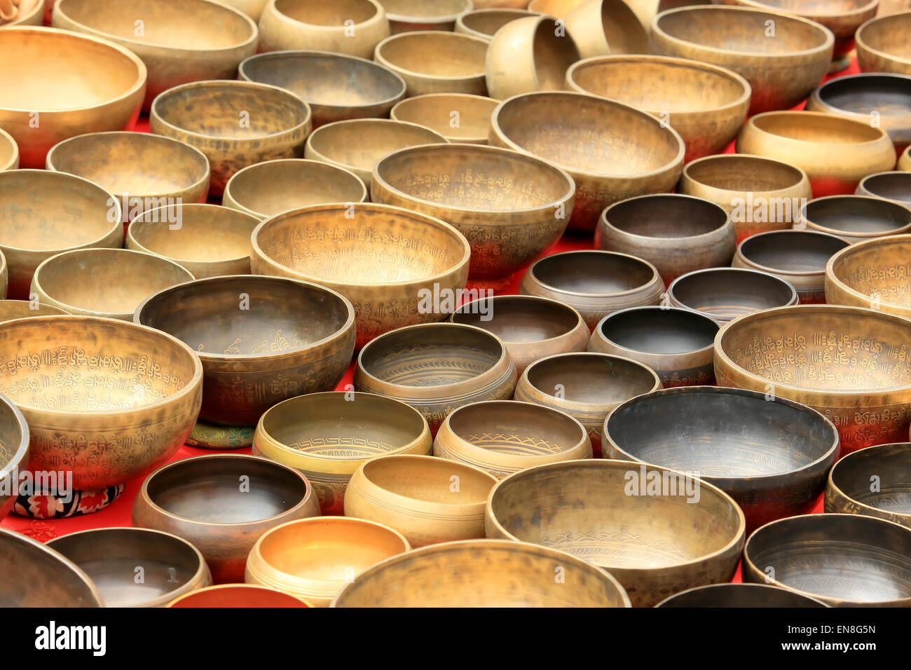 Older Nepalese musical instrument on the market, background Stock Photo ...