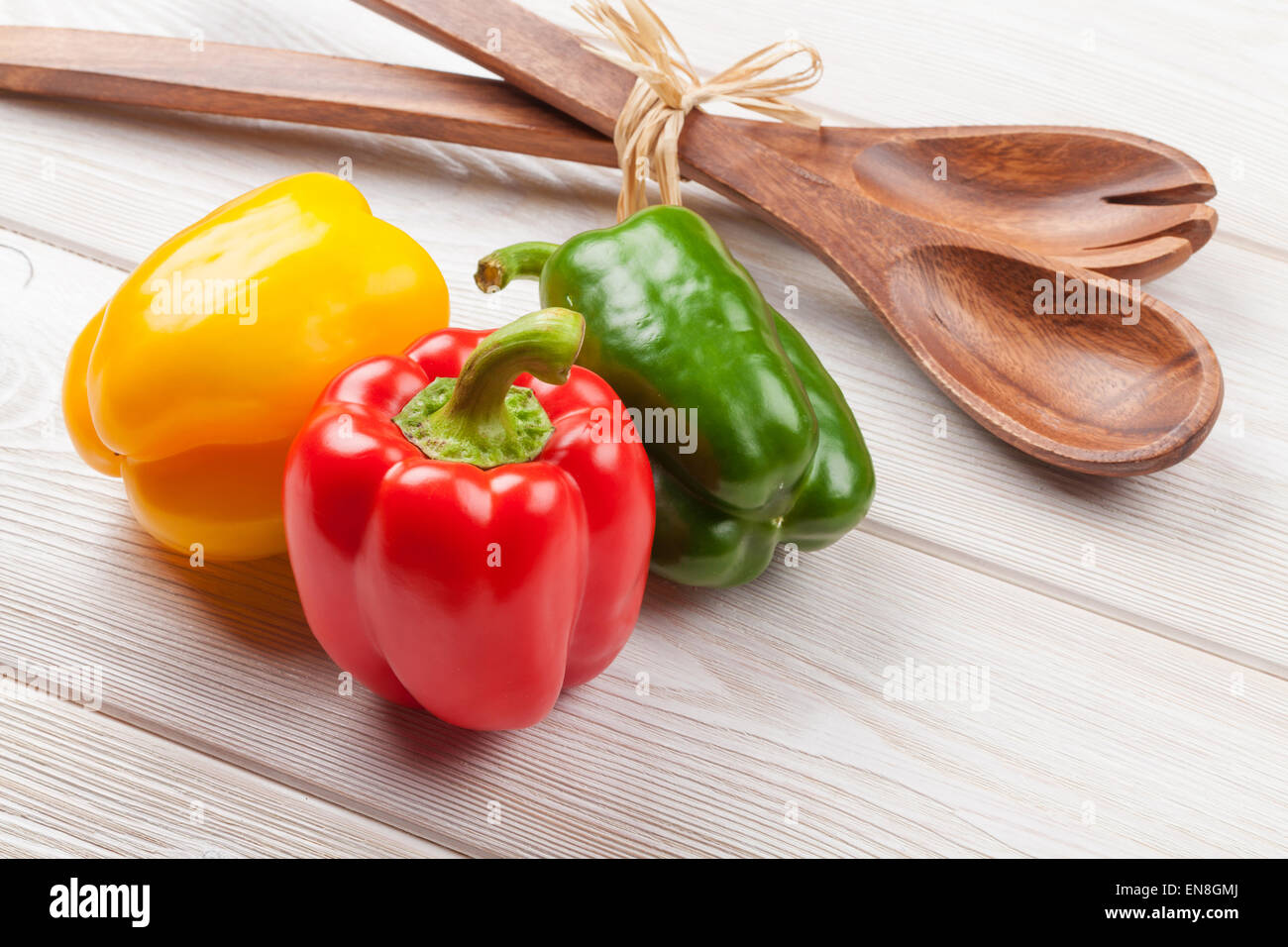 Bell peppers on table hi-res stock photography and images - Alamy