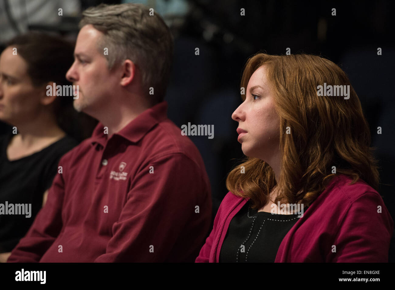 At NASA Headquarters, the audience listens to panelists discussing the ...