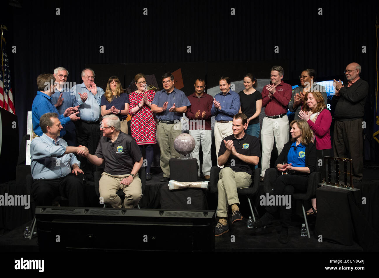 The MESSENGER mission team celebrates the conclusion of the successful ...