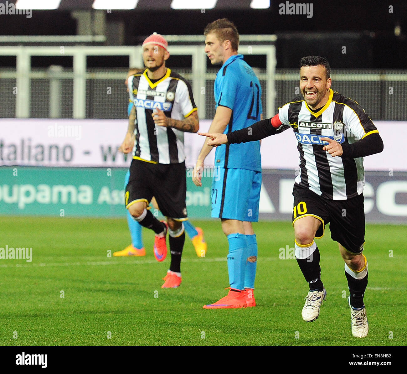 Udine, Italy. 28th April, 2015. Udinese's forward Antonio Di Natale ...