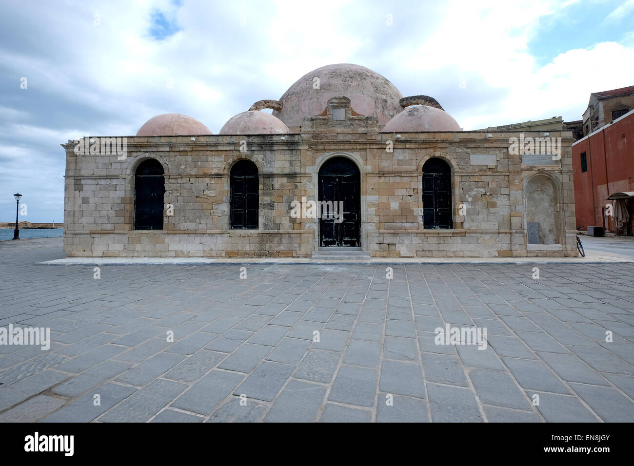 The Turkish Mosque Yiali Tzami (or Giali Tzami),Crete,Greece Stock ...