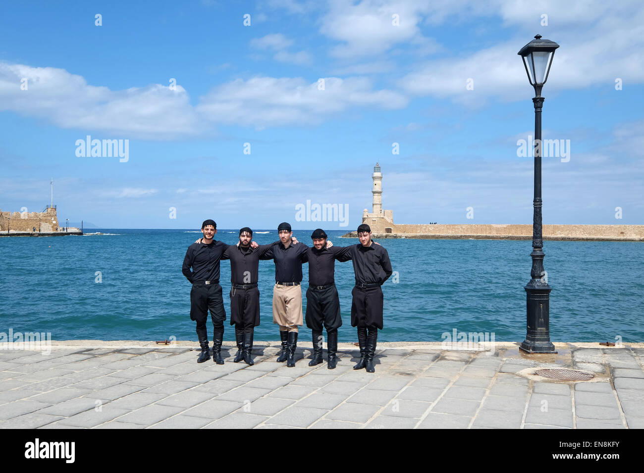 Group of cretan dancers in traditional costumes,Chania,Crete,Greece ...