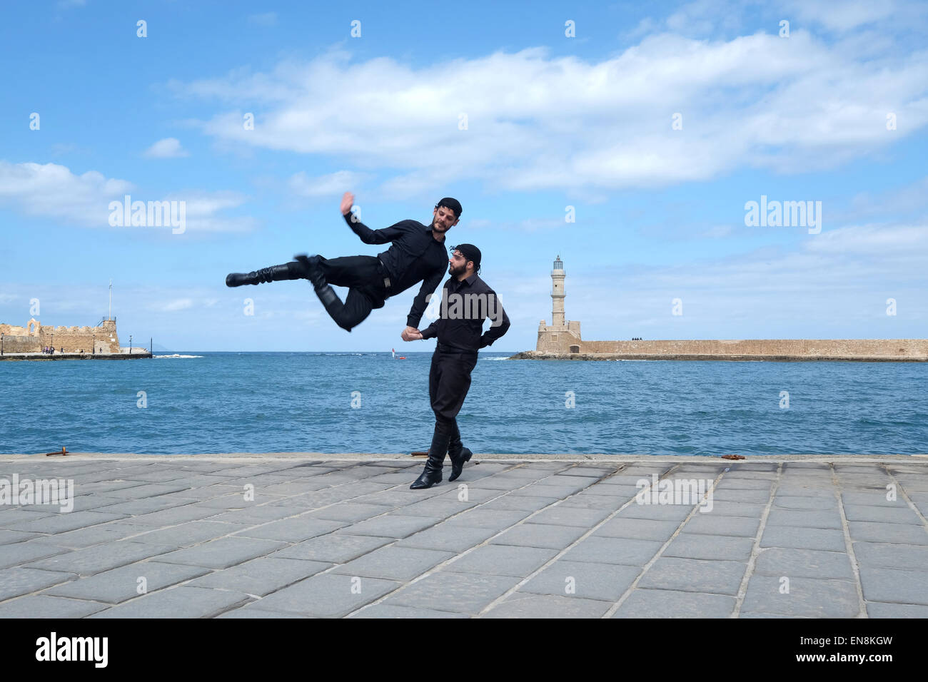 Pentozali, the Traditional Dance of Crete, Chania,Greece Stock Photo ...