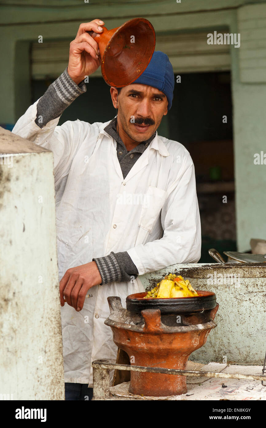 Tajine. Man in restaurant. Marrakech, Morocco, Maghreb, North Africa ...