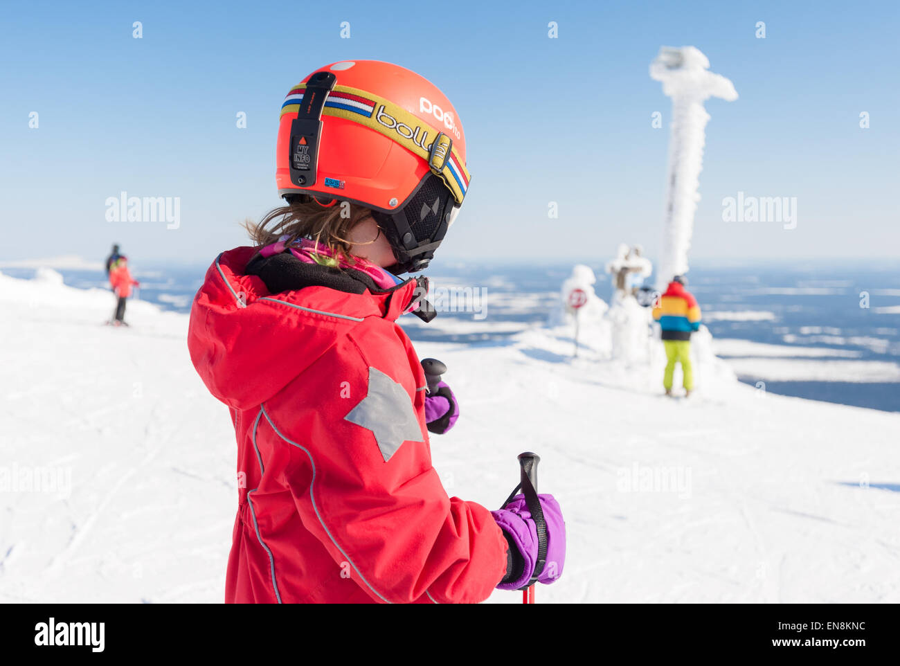 Spring skiing at Ylläs ski resort, Lapland, Finland Stock Photo - Alamy