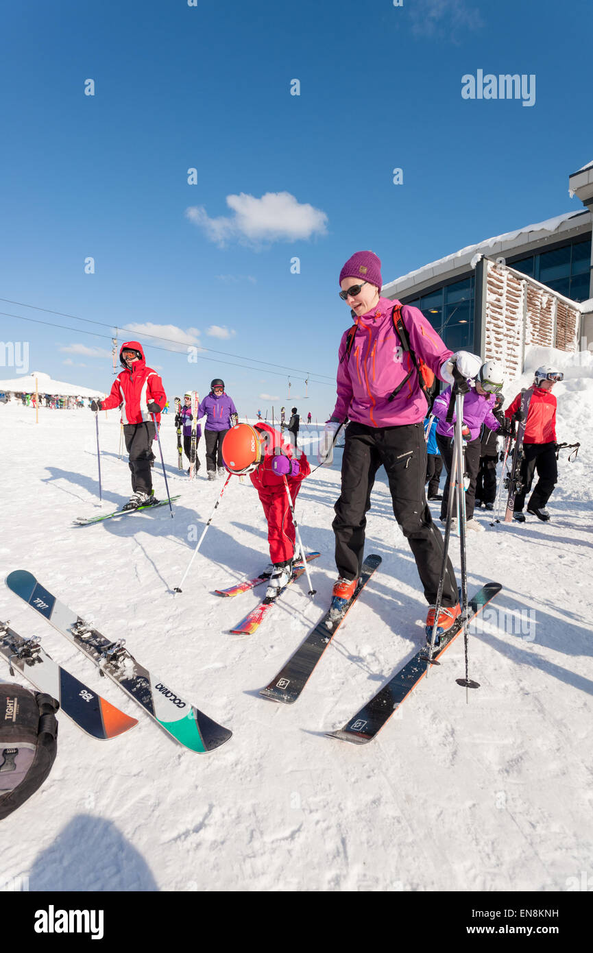Spring skiing at Ylläs ski resort, Lapland, Finland Stock Photo - Alamy