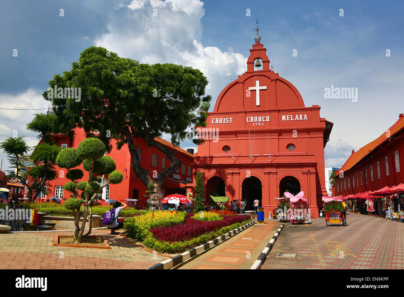Christ Church in Dutch Square, known as Red Square, in Malacca ...