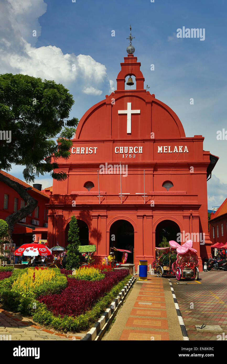 Christ Church in Dutch Square, known as Red Square, in Malacca ...