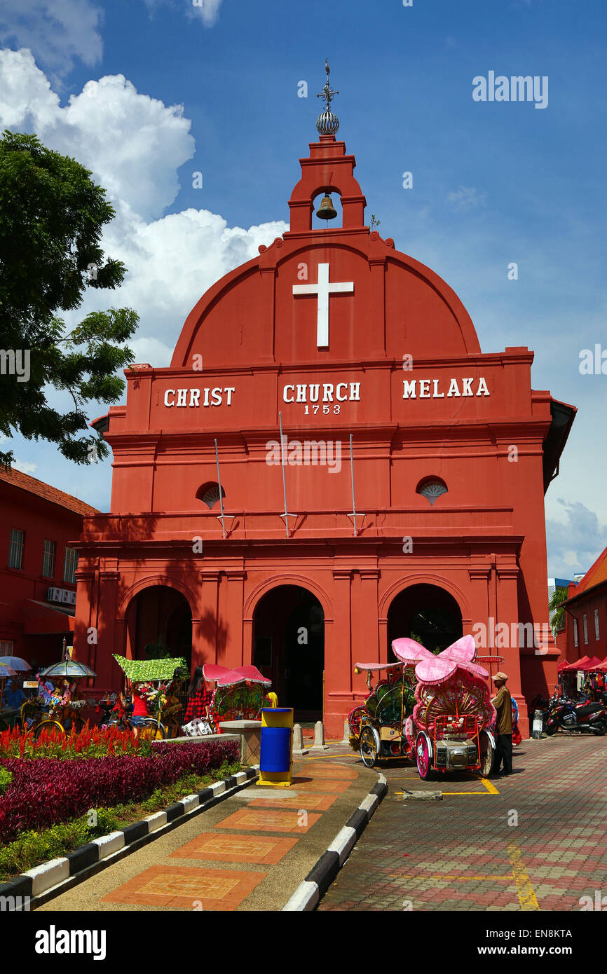 Christ Church in Dutch Square, known as Red Square, in Malacca ...