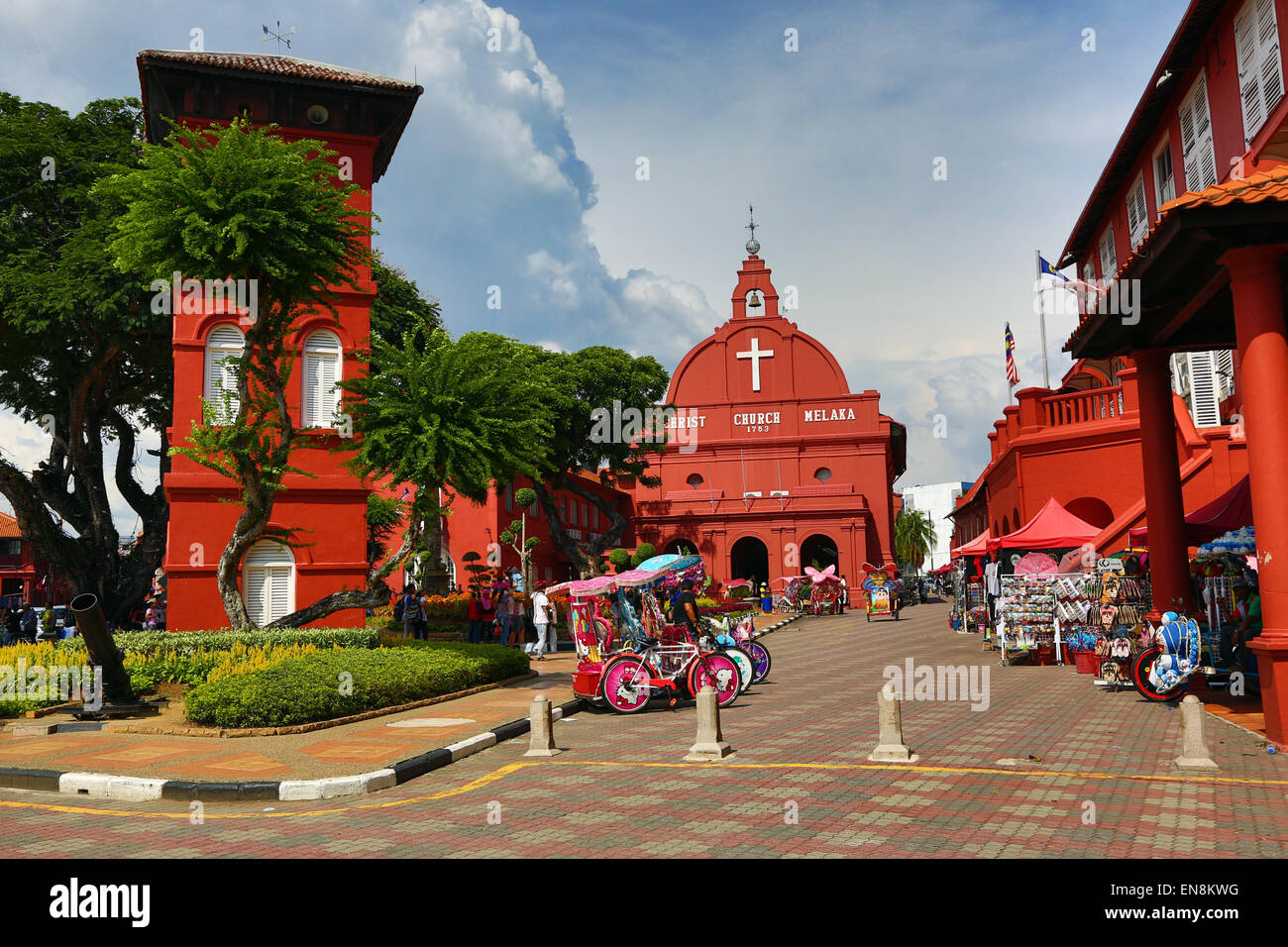 Christ Church in Dutch Square, known as Red Square, in Malacca ...