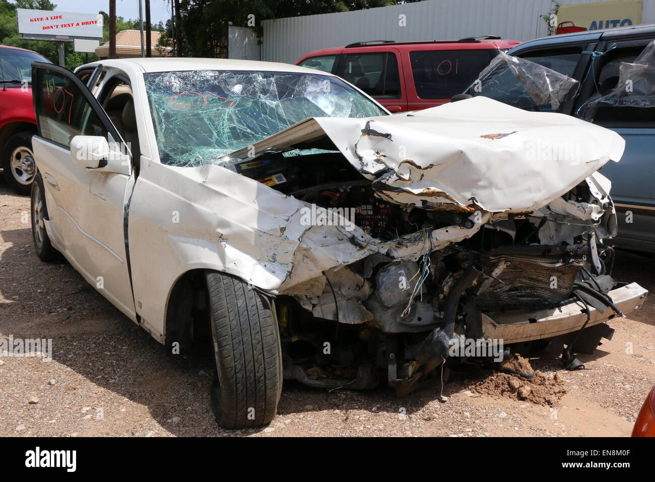 Three car wreck Stock Photo - Alamy
