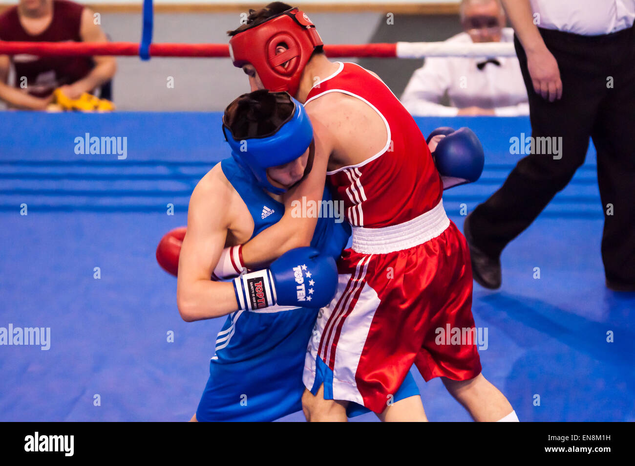 Orenburg, Russia - 29 April 2015: Fight boxers on All-Russian ...