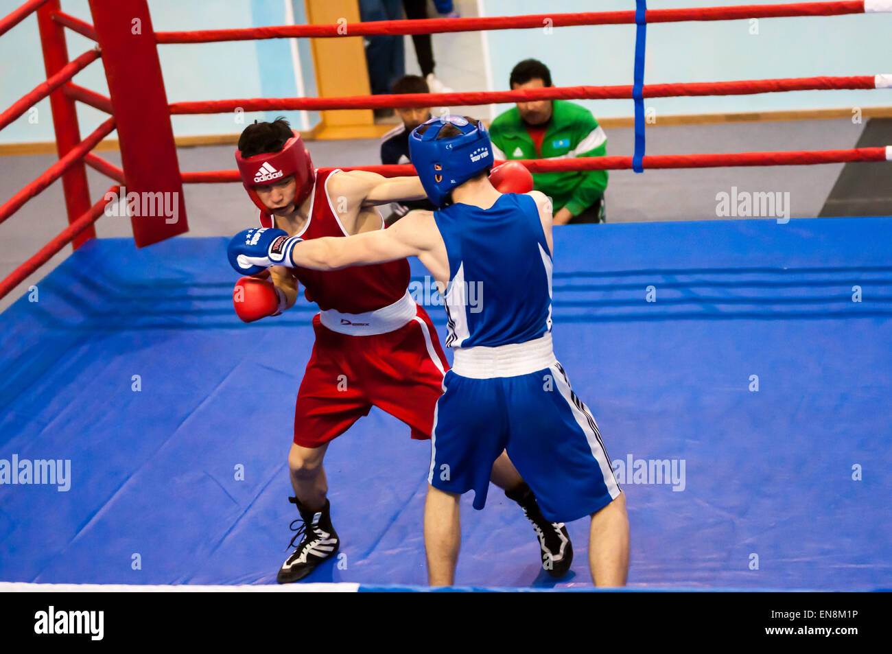 Orenburg, Russia - 29 April 2015: Fight boxers on All-Russian ...