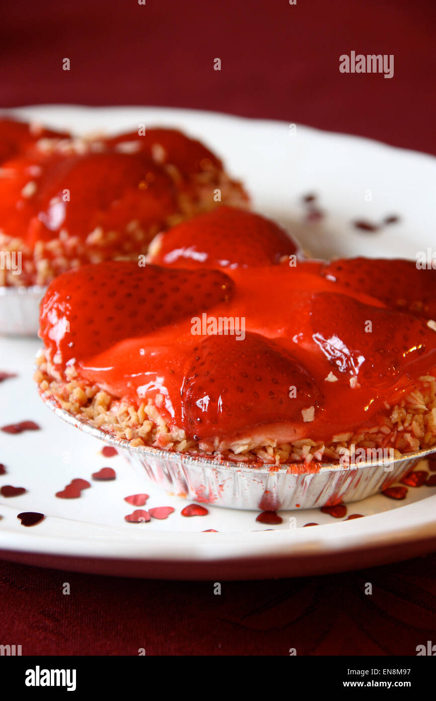 strawberry glazed tartlet dessert Stock Photo - Alamy