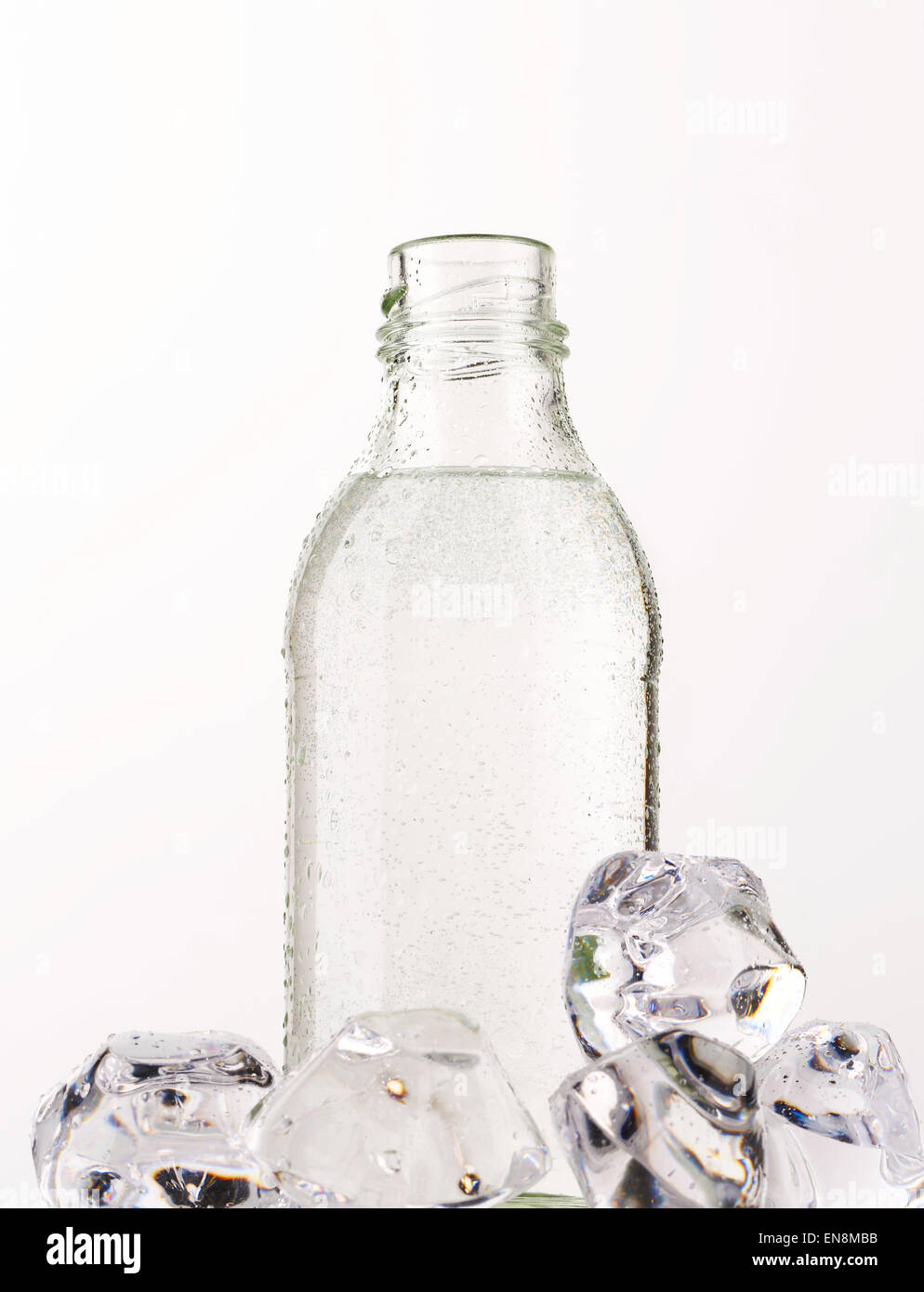 Purified water in a glass bottle Stock Photo - Alamy
