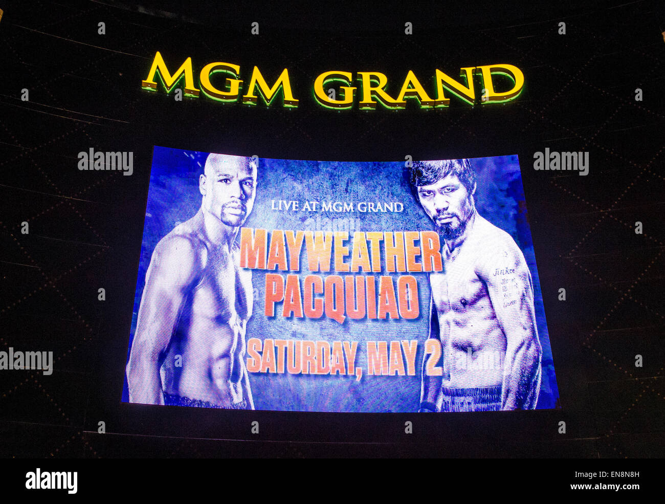 Las Vegas, Nevada, USA. 28th April, 2015. A sign at the MGM Grand ...