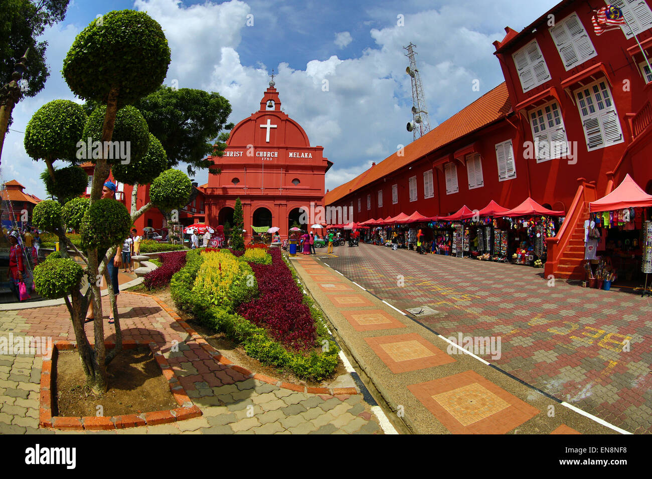 Christ Church in Dutch Square, known as Red Square, in Malacca ...