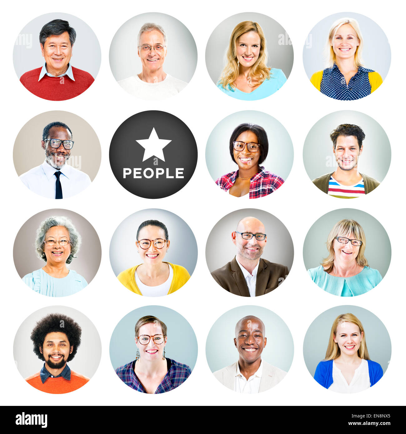 Portrait of Diverse Multiethnic Cheerful People Stock Photo - Alamy