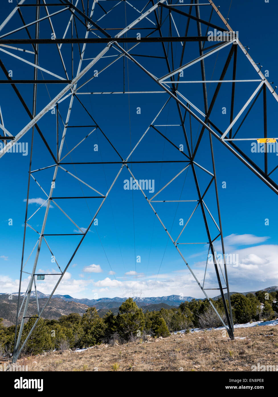High voltage electrical transmission towers Stock Photo - Alamy