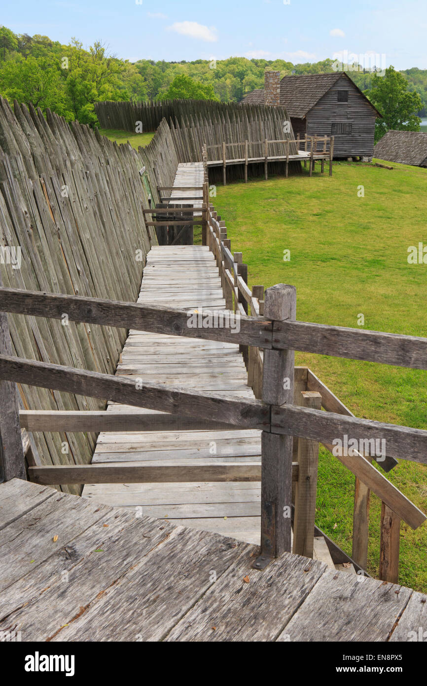 Walls of Fort Loudoun, TN, historical French and Indian war site Stock ...