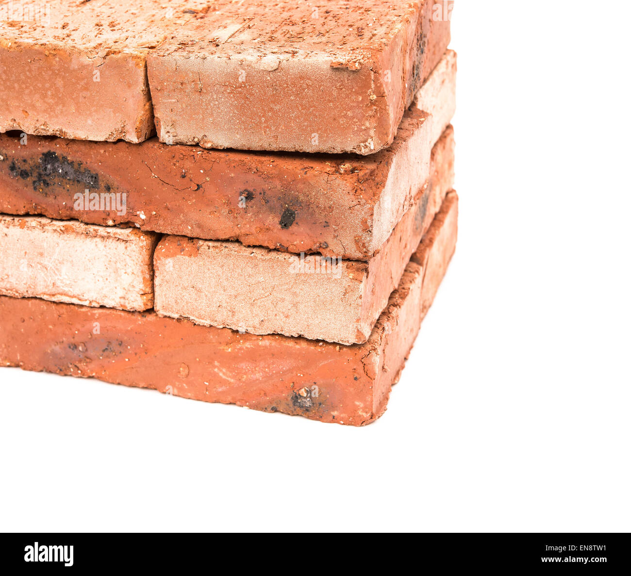 bricks stack up on a white background Stock Photo - Alamy