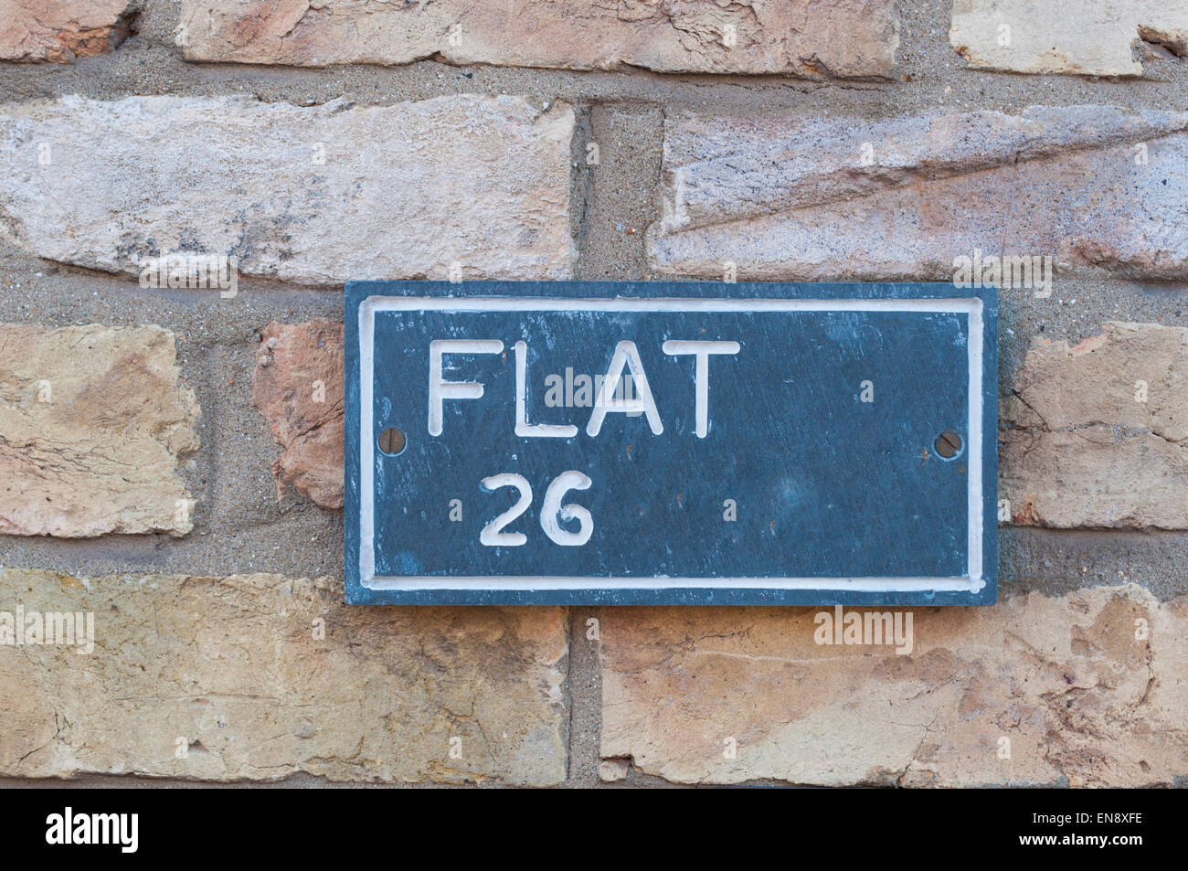 Flat Number twenty six sign Stock Photo - Alamy