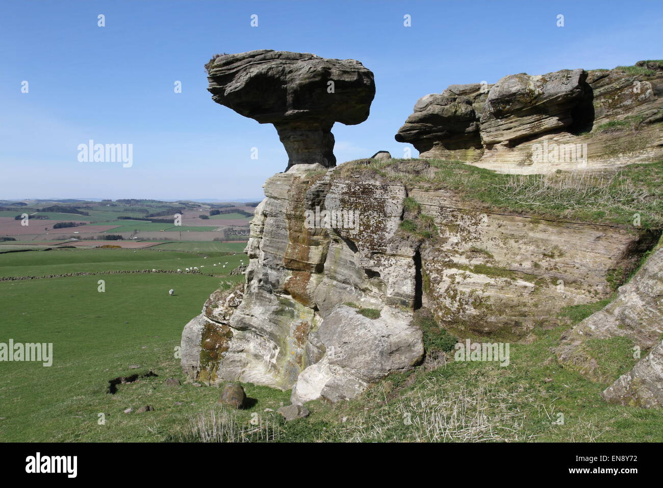 The Bunnet stone eroded sandstone Fife Scotland April 2015 Stock Photo ...