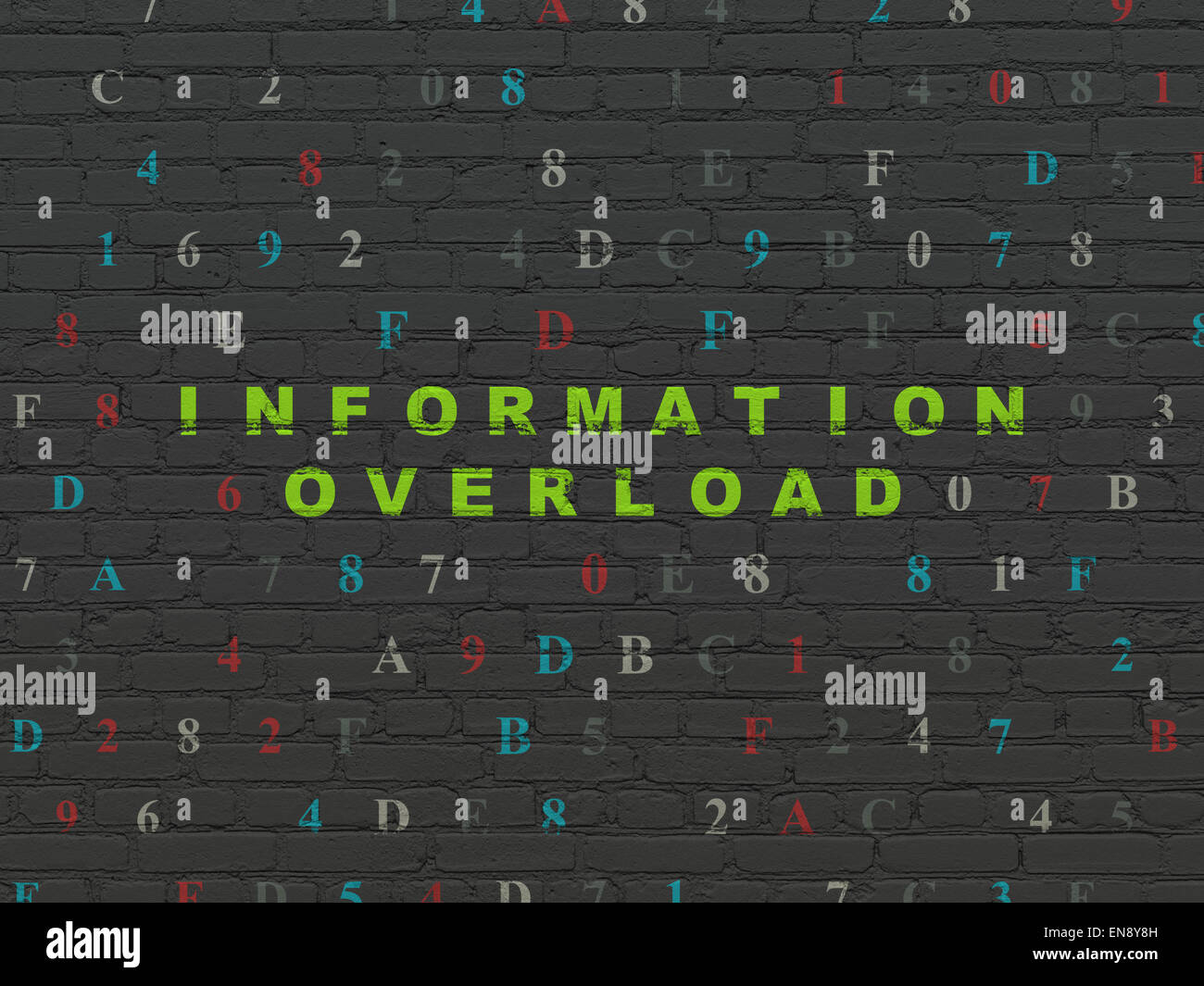 Data concept: Information Overload on wall background Stock Photo - Alamy