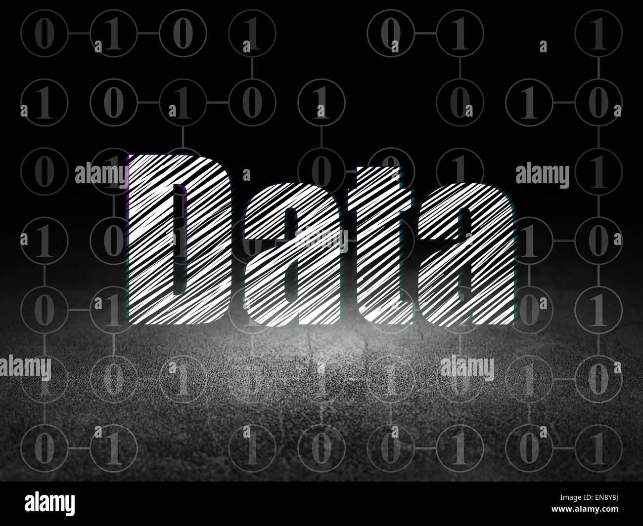 Information concept: Data in grunge dark room Stock Photo - Alamy